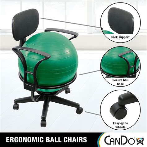 Snapklik.com : CanDo Metal Ball Chair - Inflatable Ergonomic Active ...