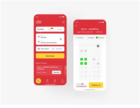 Image result for Red Bus App Interface