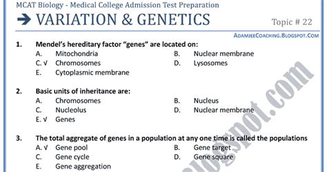 Image result for MCAT Genetics Questions