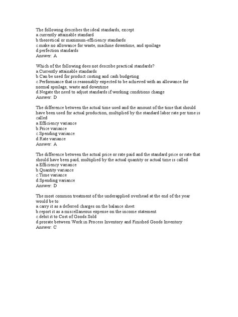 Image result for Cost Control Accounting Questions