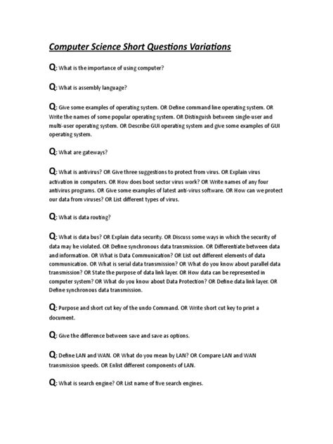 Image result for Computer Science First Year Questions