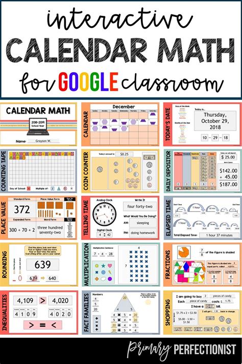 Image result for Math Calendar Project Google Slides