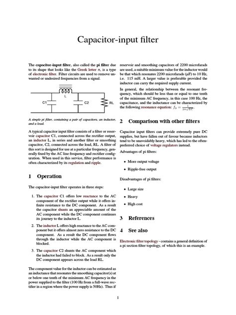 Image result for Capacitor-Input Filter