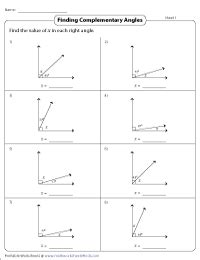 Image result for Finding Complementary Angles Answer Key