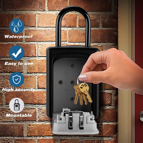 Snapklik.com : 2 Pack Key Lock Box, Combination Lock Box Wall Mounted ...