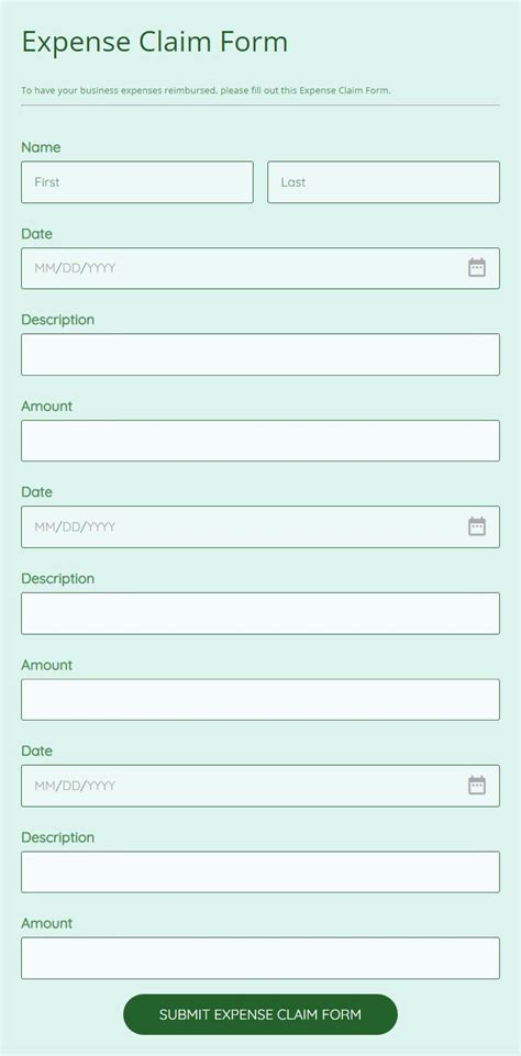 Image result for Expense Claim Form