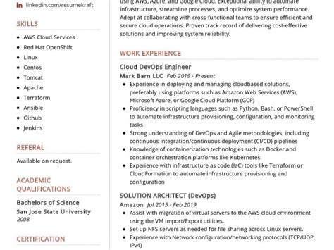 Image result for DevOps Engineer CV Example