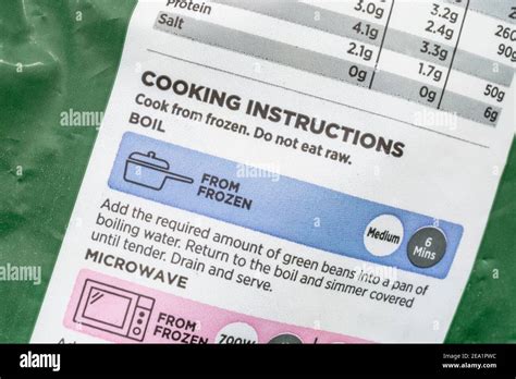 Image result for Food Labels with Cooking Instructions