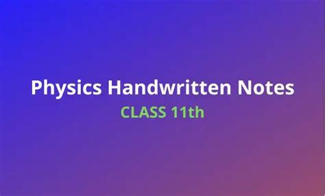 Image result for Vector and Calculus Class 11 Physics Handwritten Short Notes