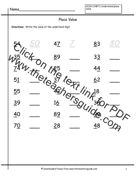 Image result for Learning Place Value Worksheets