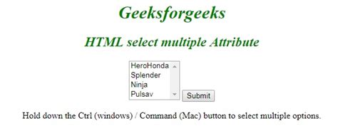 Image result for HTML Multiple Choice Input