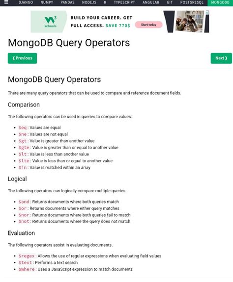 Image result for MongoDB Operators