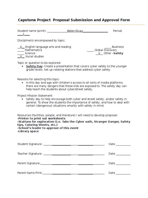 Image result for Example of Capstone Project Proposal Form