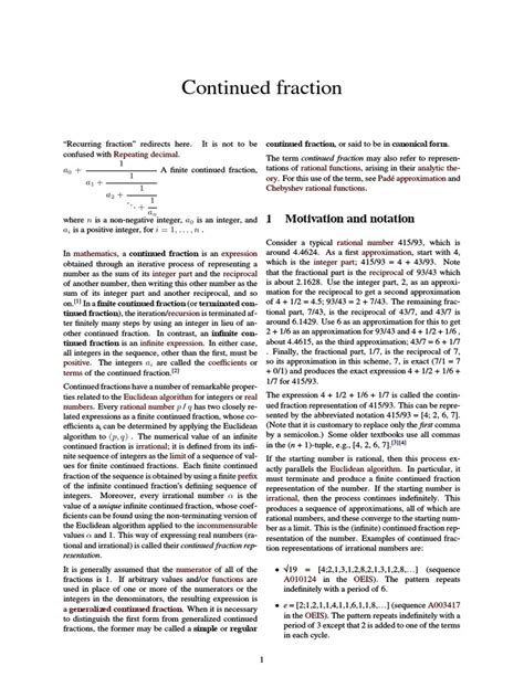 Image result for Continued Fraction Tutorial