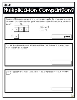 Image result for Multiplication Comparison Problem