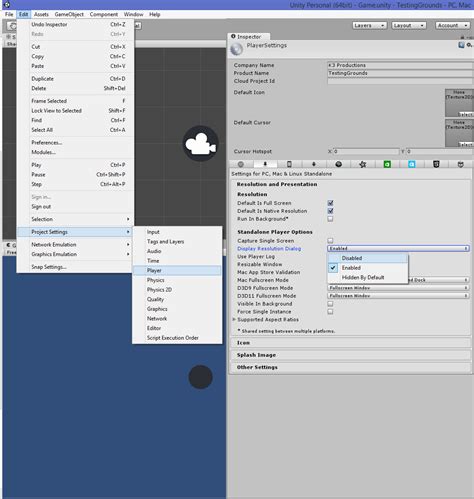 Image result for Unity Player Settings Resolution