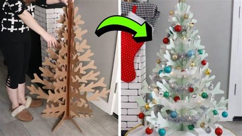 Easy DIY Cardboard Christmas Tree (w/ Free Template) - DIY Joy