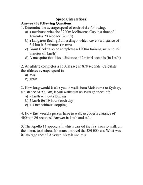 Image result for Speed Calculation Practice