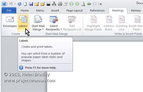 Image result for How to Make Return Address Labels in Word