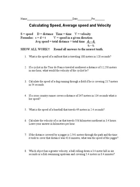 Image result for Speed Calculation Practice