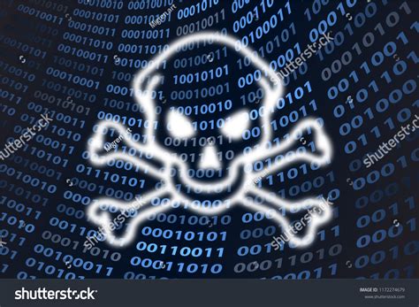 Computer Virus Screen Background Digital Blue Stock Illustration ...