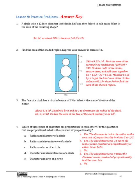 Image result for Unit 6 Lesson 9 Practice Problems Grade 7 Math