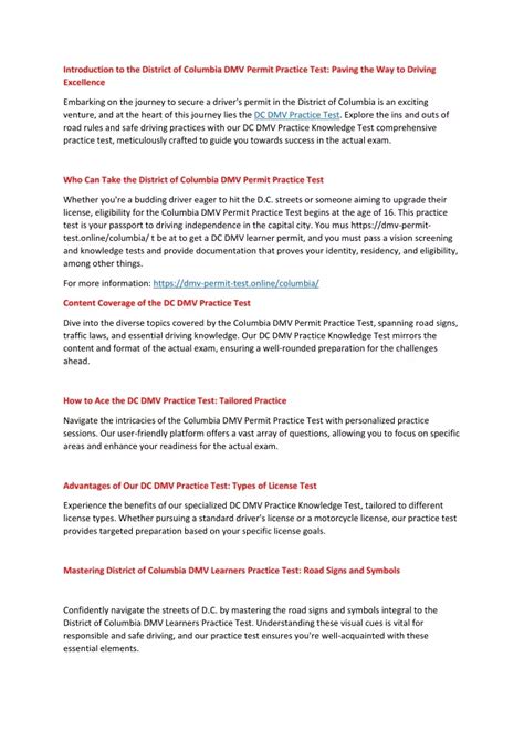 Image result for DC DMV Permit Test