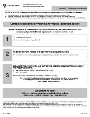 Image result for Continuing Disability Claim Form