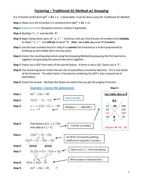 Image result for AC Method Factoring