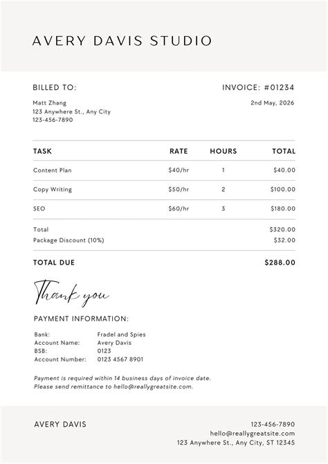 Image result for Freelance Invoice Example
