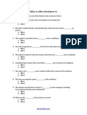 Image result for Affect vs Effect Exercise