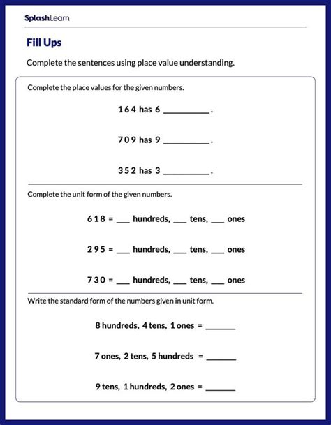 Image result for Understanding Place Value Worksheets
