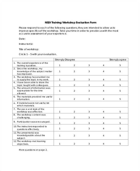 Image result for Training Class Evaluation Form Sample