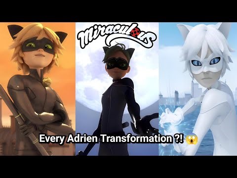 All Adrien Transformations (S1–S5) | Miraculous Ladybug 🐞🐾