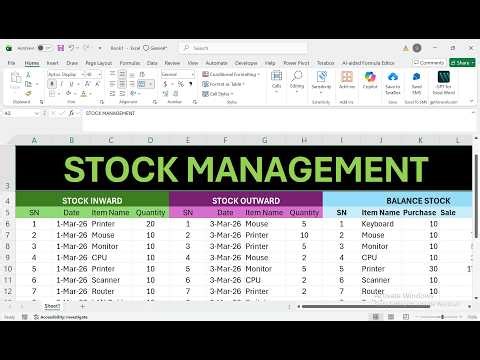 Stock Management System in Excel | Complete Tutorial