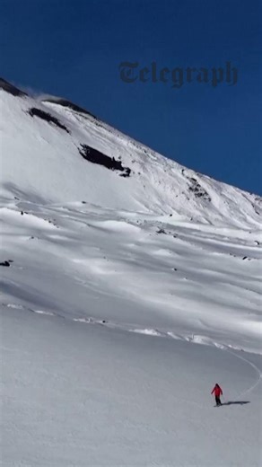 🌋 Skiers ignored a huge cloud of ash and jets of molten lava spewing from Mount Etna during an eruption on Saturday as they continued to glide down the slopes. Read the full story here 👇 https://www.telegraph.co.uk/world-news/2025/12/28/mount-etna-volcano-eruption-skiers-sicily-molten-lava/?WT.mc_id=tmgoff_fb_reel_eruption-skiers-sicily-molten-lava/ | The Telegraph