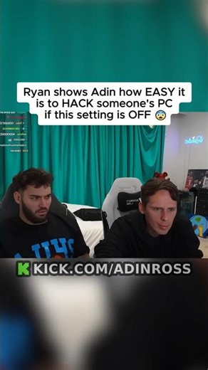 Ryan Montgomery explains to Adin Ross how EASY it is to HACK someone's PC if this setting is OFF 😨