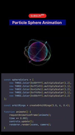 🌌 Particle Sphere Animation using Three.js ✨ | JavaScript 3D Magic 🔥 #codingwithsaurabh