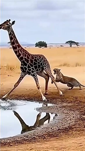 Baby Giraffe vs Leopard | Kapama #ytshorts #animals #wildanimals