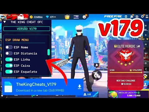 🔰 ATUALIZOU THE KING CHEATS v180 SERVIDOR BRASIL/EUA/ÍNDIA 🔰 MOD MENU FF THE KING CHEATS V180 OB52