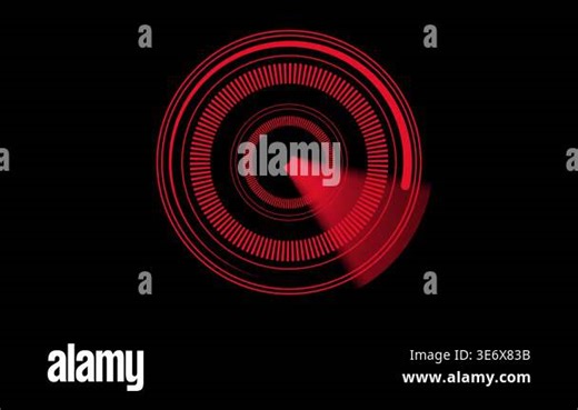 Red hud element rotating animation abstract technology interface circular scan seamless loop 4k ultra hd. Animated red rotating hud element abstract technology circular scan interface Stock Video Footage - Alamy