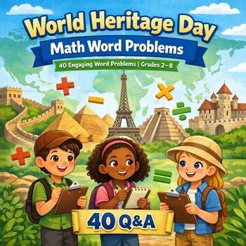 World Heritage Day Math Activities | 40 Word Problems for Grades 2–8 with Answer