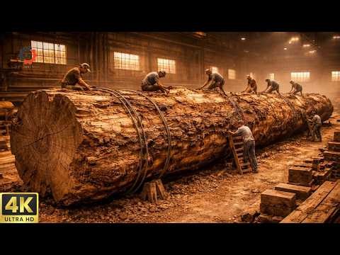 Inside the Extreme Timber Factory | Decayed Giant Logs Reborn by Heavy Machines into Luxury Tables