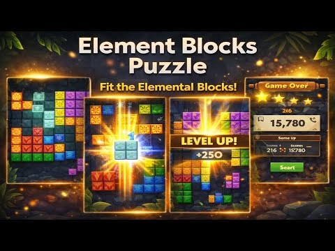 Element Blocks Puzzle Gameplay | Classic Block Grid Brain Challenge 🧠🧩