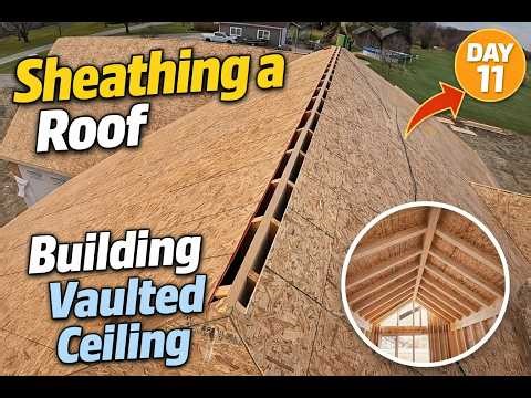 Roof Sheathing Done! | Framing Vaulted Ceiling | Day 11