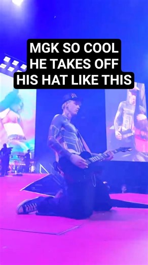 mgk is so cool he takes off his hat without using his hands. Btw I need mgk's core strength