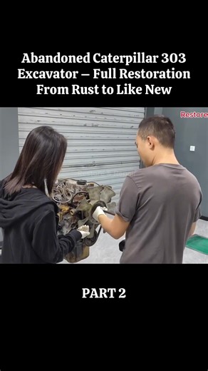 Full Restoration of Abandoned Caterpillar 303 Excavator