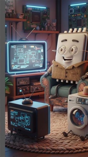 ic crontroller, animation video how to work micro controller. #robot #cartoon #computer