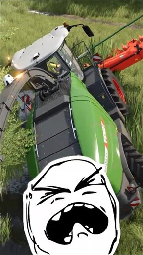 I FELL INTO THE WATER CANAL WITH HARVESTER! 🤦‍♂️ | Farming Simulator 25 #shorts #farmingsimulator