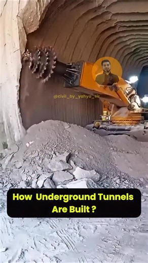 Yahya Kaludi | Civil By Yahya Sir on Instagram: "✅ 🔍 How Tunnels Are Built Without Shaking Cities? 🙋‍♂️ Ever wondered how engineers construct underground tunnels without disturbing buildings, roads, or mountains above? 📼 This video breaks down the real engineering behind modern tunneling using advanced technology. 🚇 What you’ll see in this video: • How a Tunnel Boring Machine (TBM) cuts through soil and rock with precision • Installation of pre-cast concrete segments for immediate tunnel sup